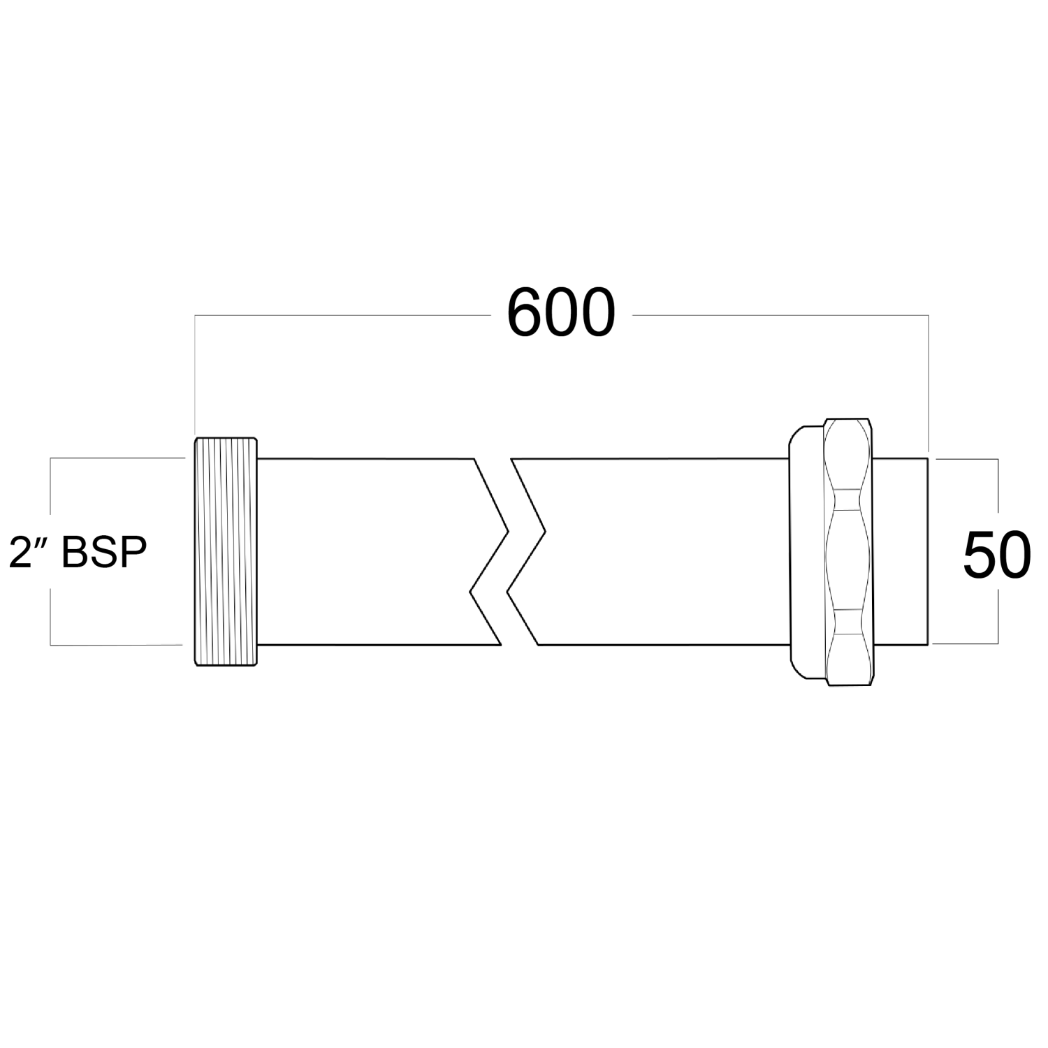 CB | 50 CTS x 600mm Trap Extension - Trap Extensions - Traps & Waste ...
