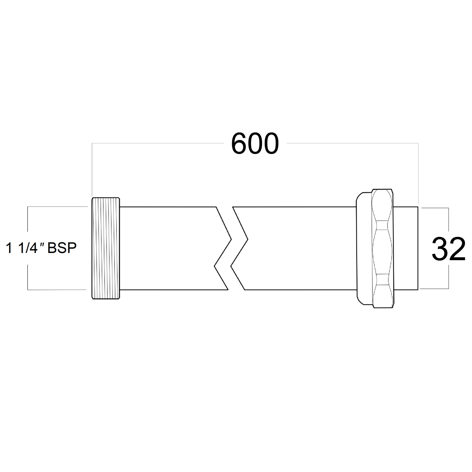 CB | 32 CTS x 600mm Trap Extension - Trap Extensions - Traps & Waste ...