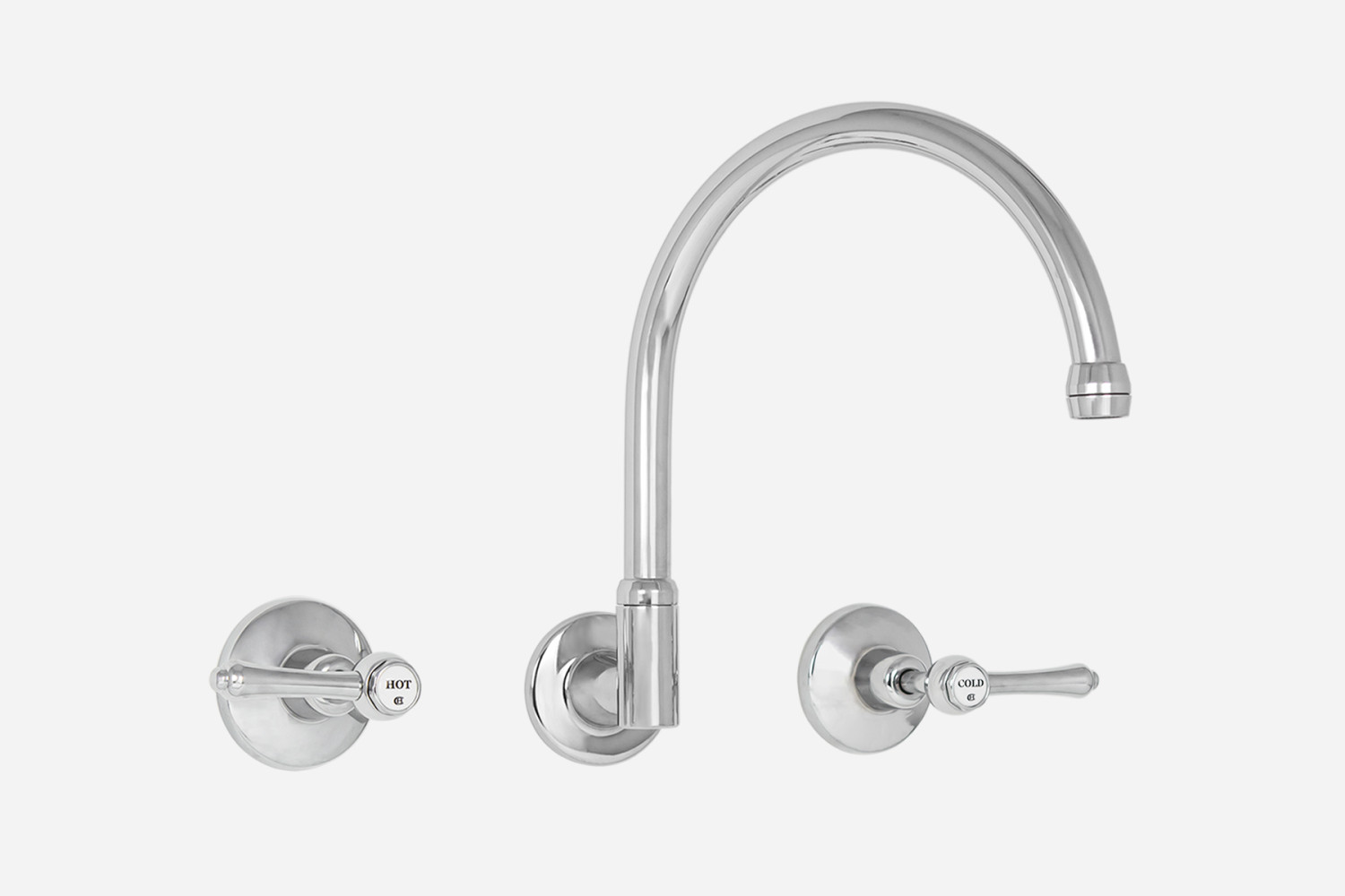 CB | Roulette Lever Wall Sink Set with Gooseneck Outlet - Wall Bath ...