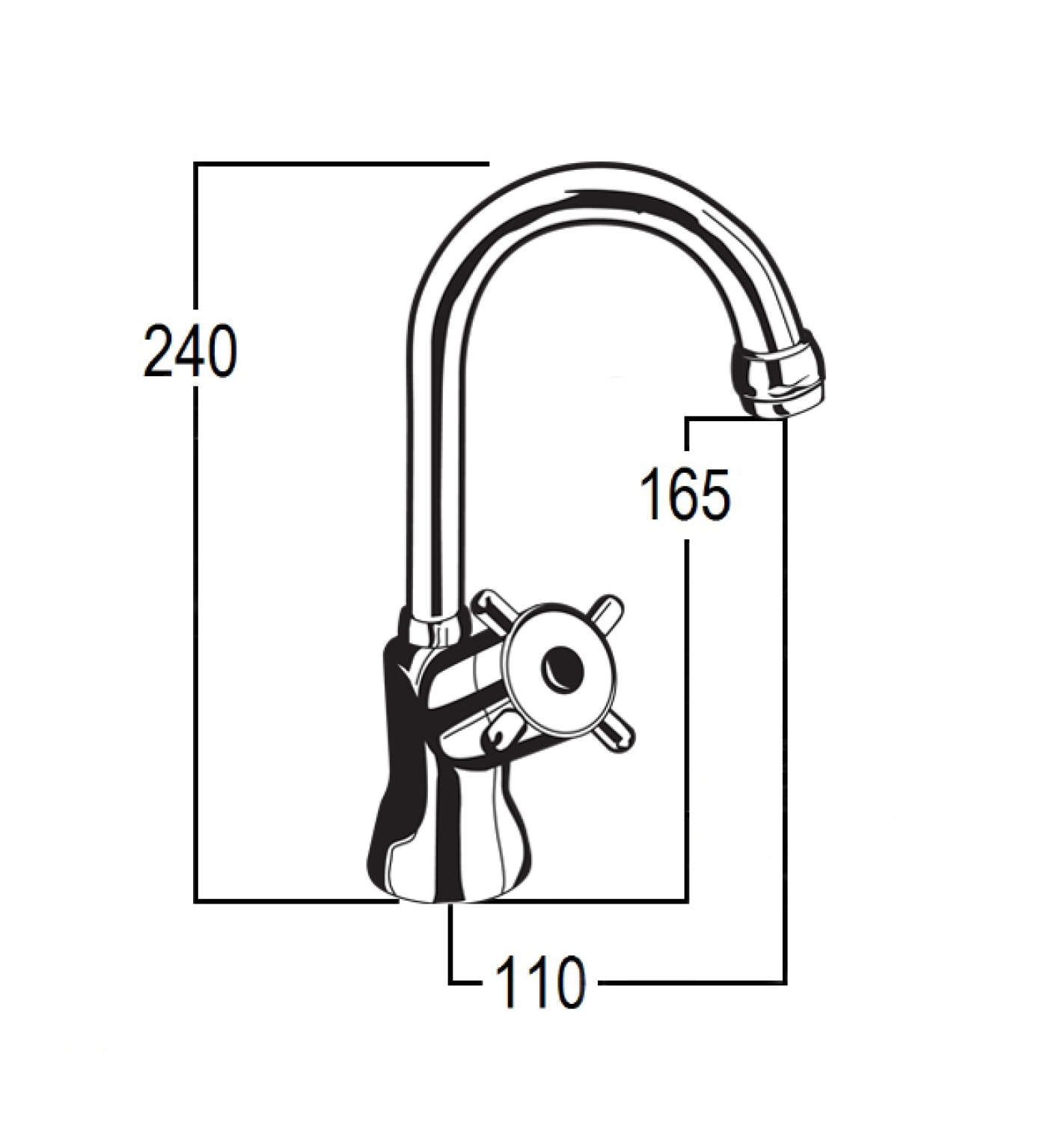 CB | Torrens Capstan Drinking Water Pillar Tap with Swivel Gooseneck ...