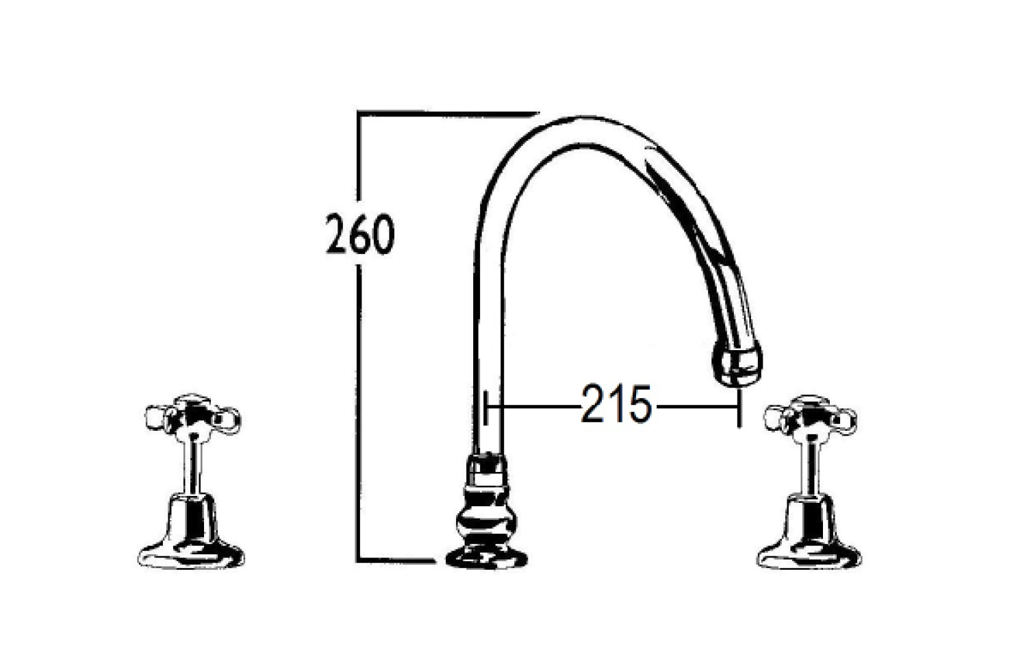 CB | Heritage Hob Set with Swivel Gooseneck Spa/Bath Filler - Hob Basin ...