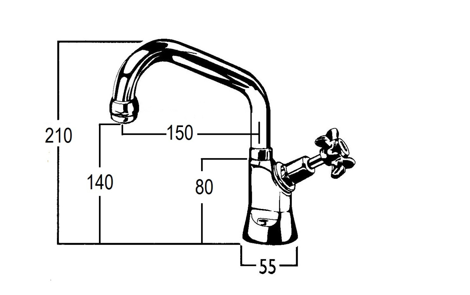 CB | Heritage Drinking Water Pillar Tap with Swivel Upswept Outlet ...