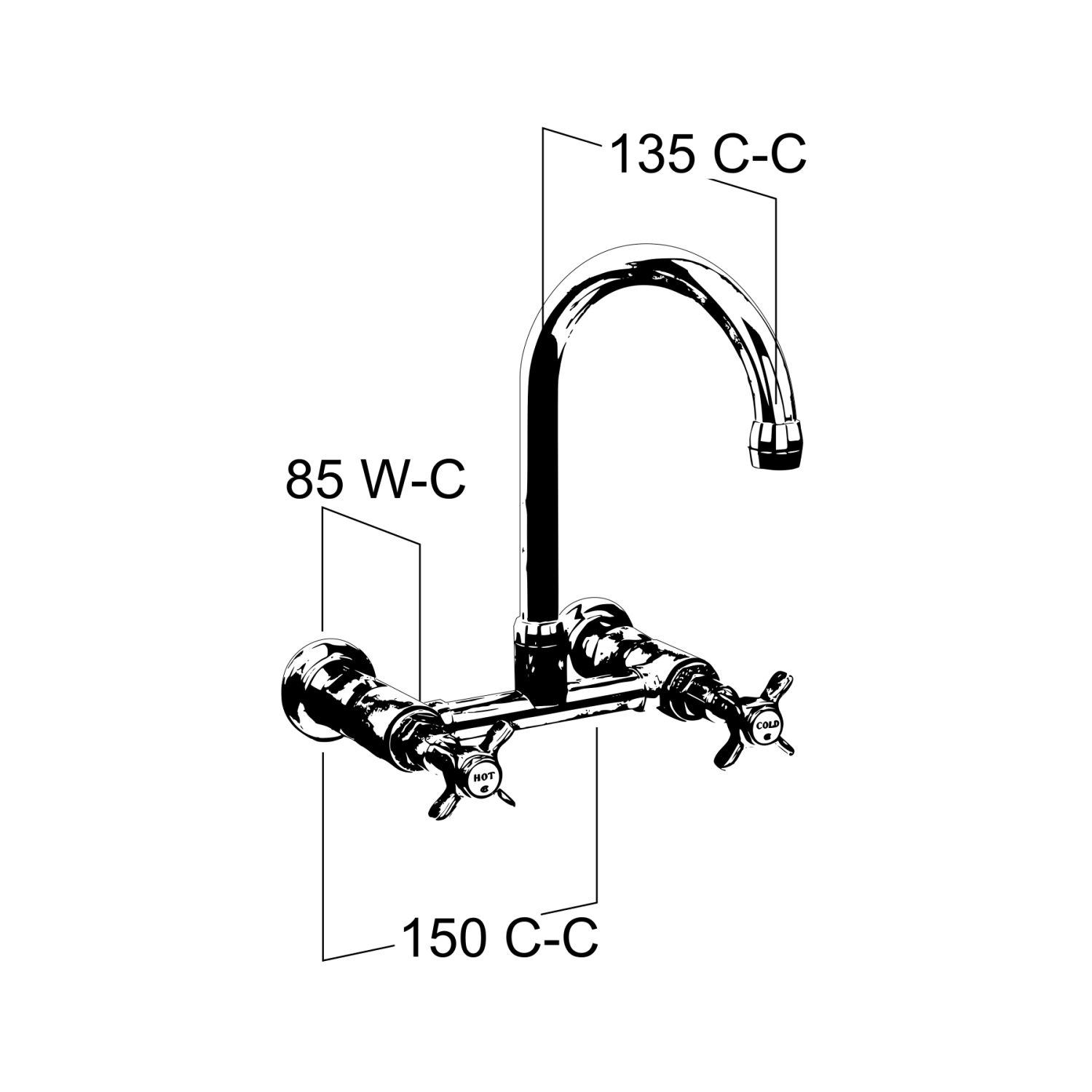 CB | Heritage Exposed Wall Sink Set with Straight Breech & LB10 ...