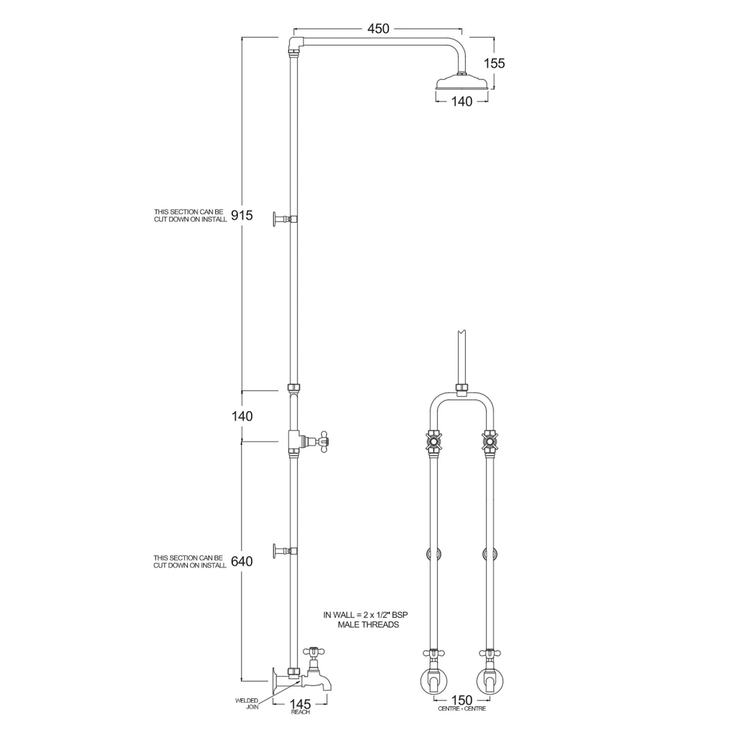 CB | Heritage Tubular Bath/Shower Set - Exposed Shower & Bath Sets ...