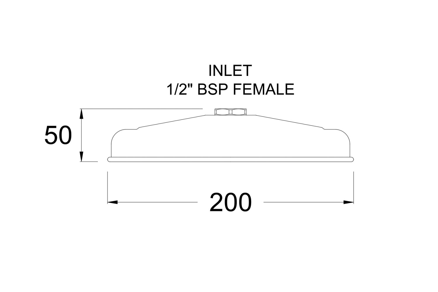 CB | 200mm Overhead Shower Rose Only - Shower Outlets - Outlets & Spares
