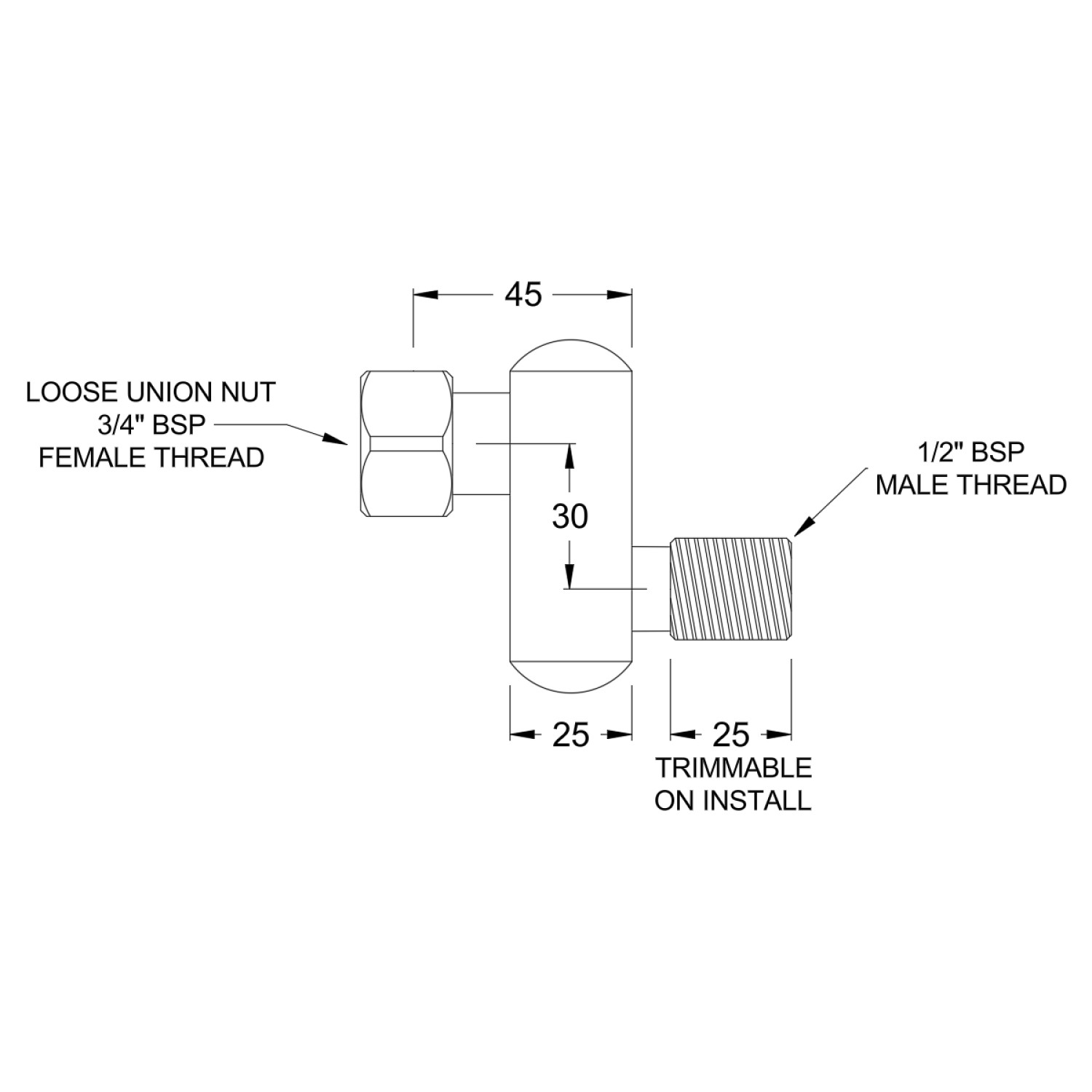 CB | Diverter Wobble Joint (1/2" BSP Male to 3/4" BSP Female Union ...
