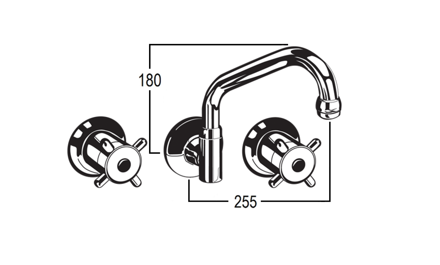 CB | Torrens Capstan Wall Sink Set with Upswept Outlet - Wall Bath ...