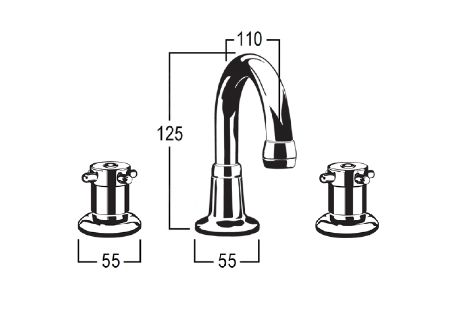 CB | Torrens Capstan Basin Set with Fixed Gooseneck Outlet - Hob Basin ...