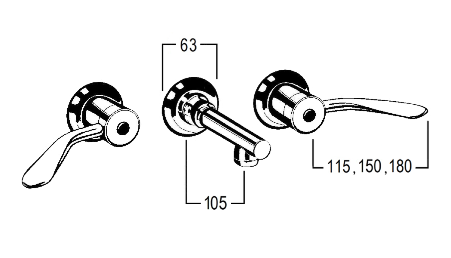 CB | Torrens Flared Lever Bath Set with Torrens Outlet - Wall Bath ...
