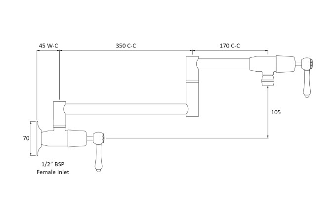 CB | Roulette Lever Pot Filler - Wall Bath, Basin & Sink Sets ...