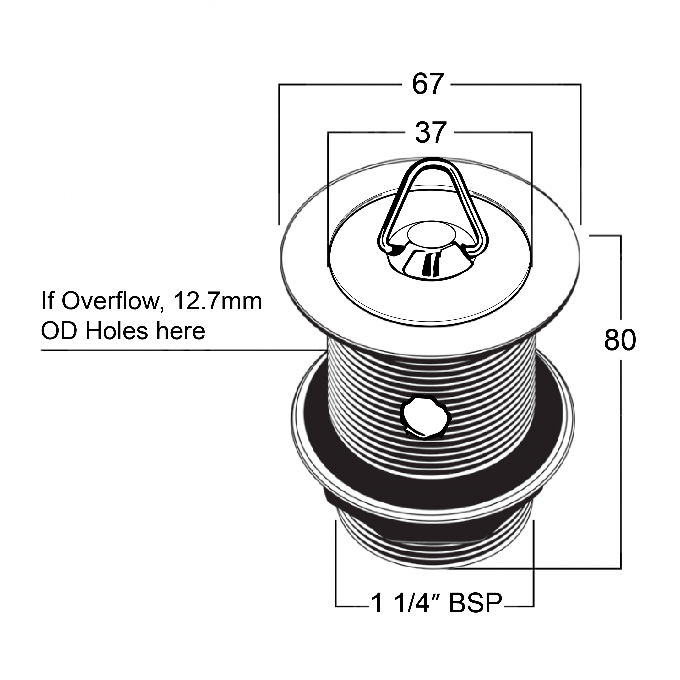 CB | Solid Brass Plug & Waste - 32 x 80 - With Overflow - Plugs ...